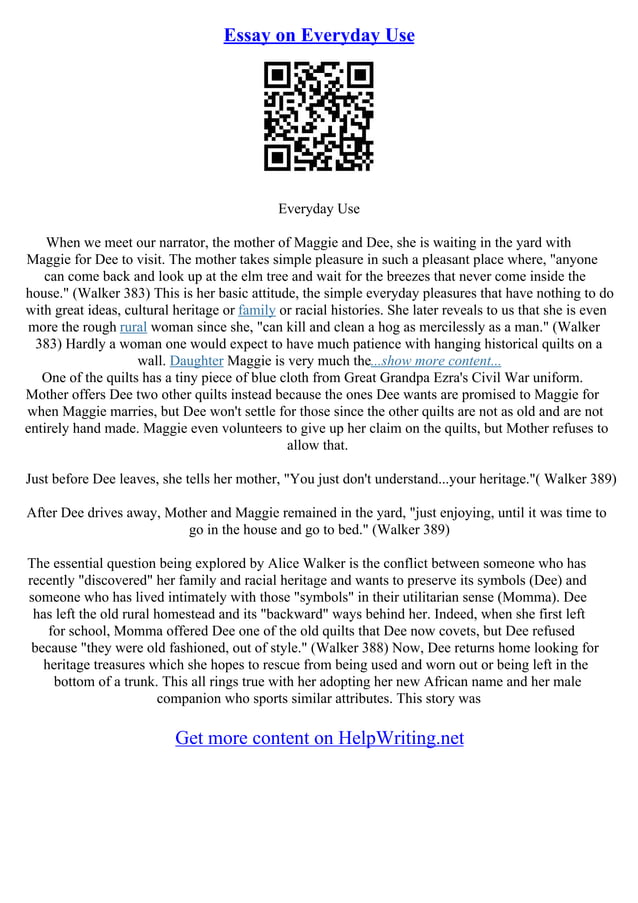 Essay On Everyday Use | PDF