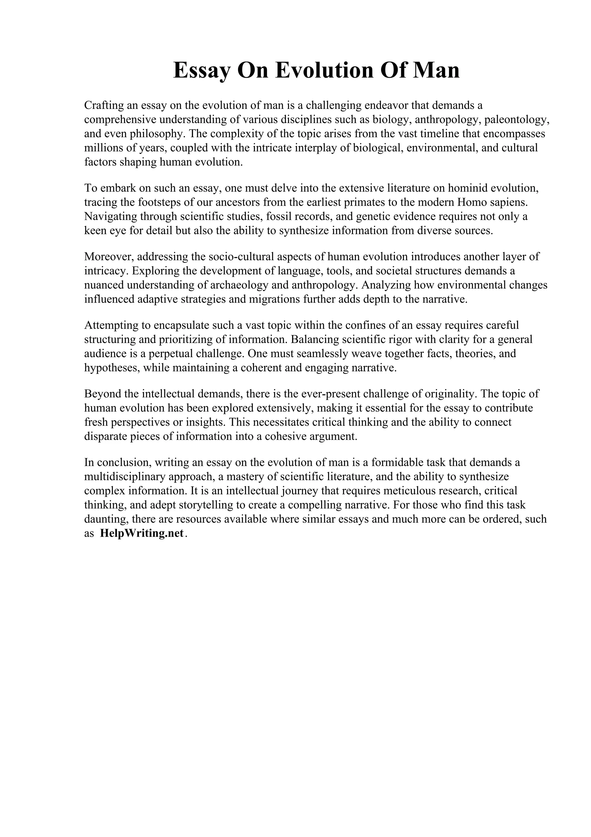 Essay On Evolution Of Man.pdf