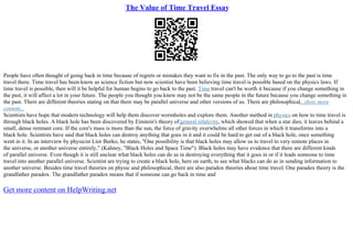 Essay On Exploring Time Travel | PDF