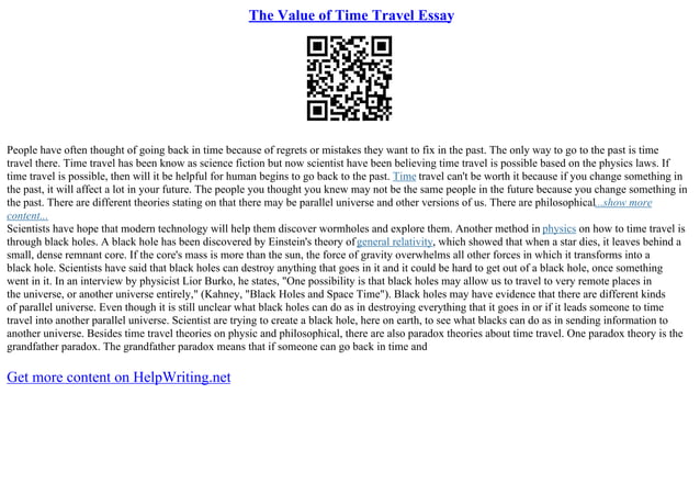 Essay On Exploring Time Travel | PDF
