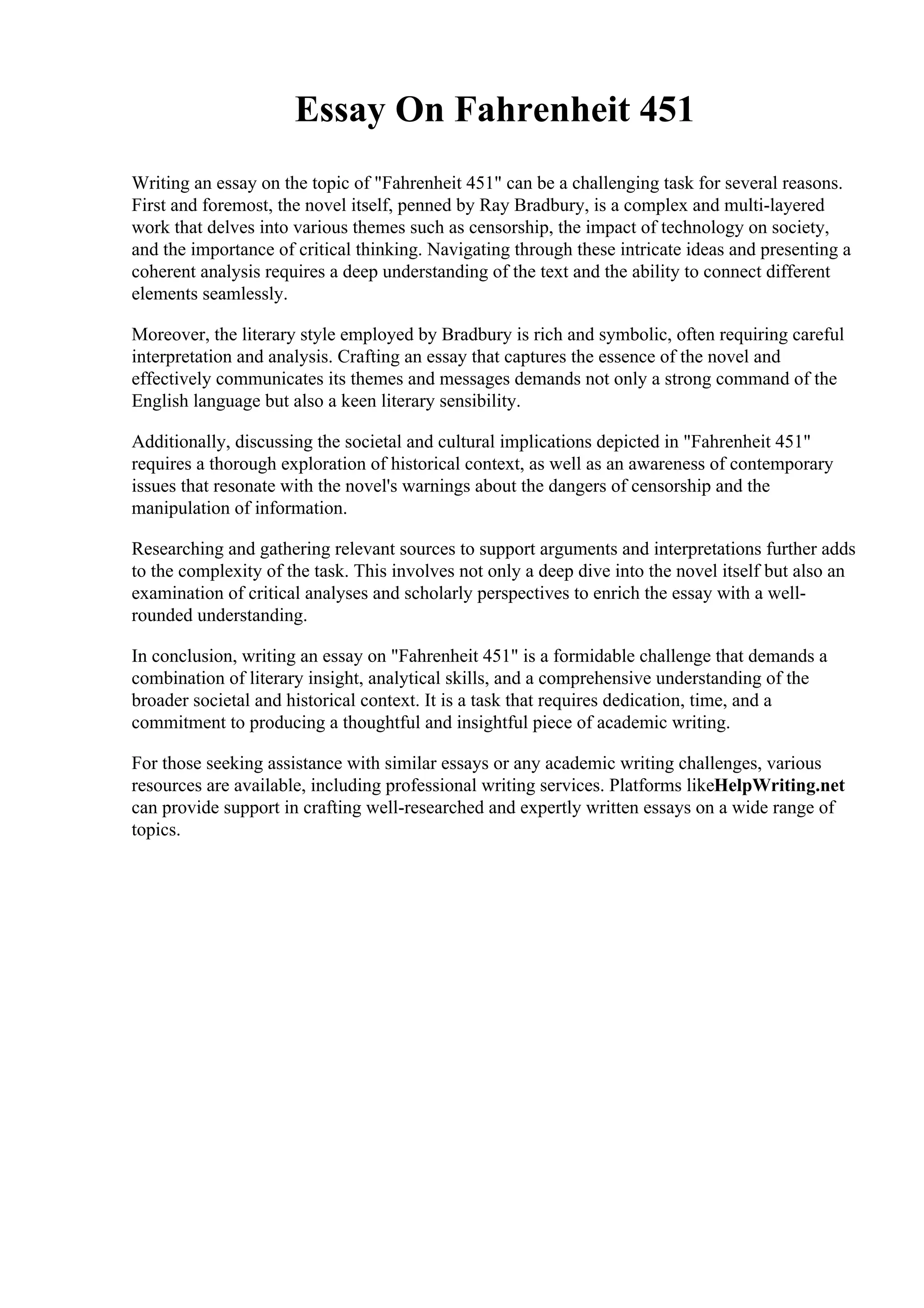 Essay On Fahrenheit 451.pdf