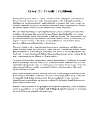 Essay On Family Traditions.pdf