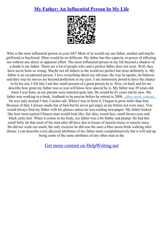 Essay On Father | PDF