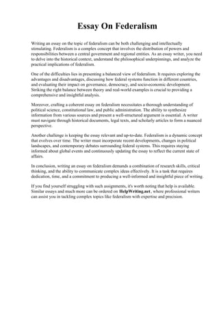 Essay On Federalism.pdf