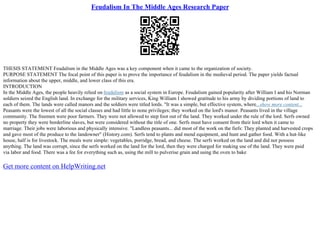 Essay On Feudalism | PDF