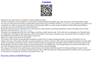 Essay On Feudalism | PDF