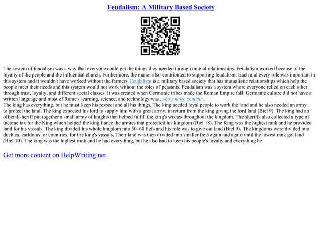 Essay On Feudalism | PDF
