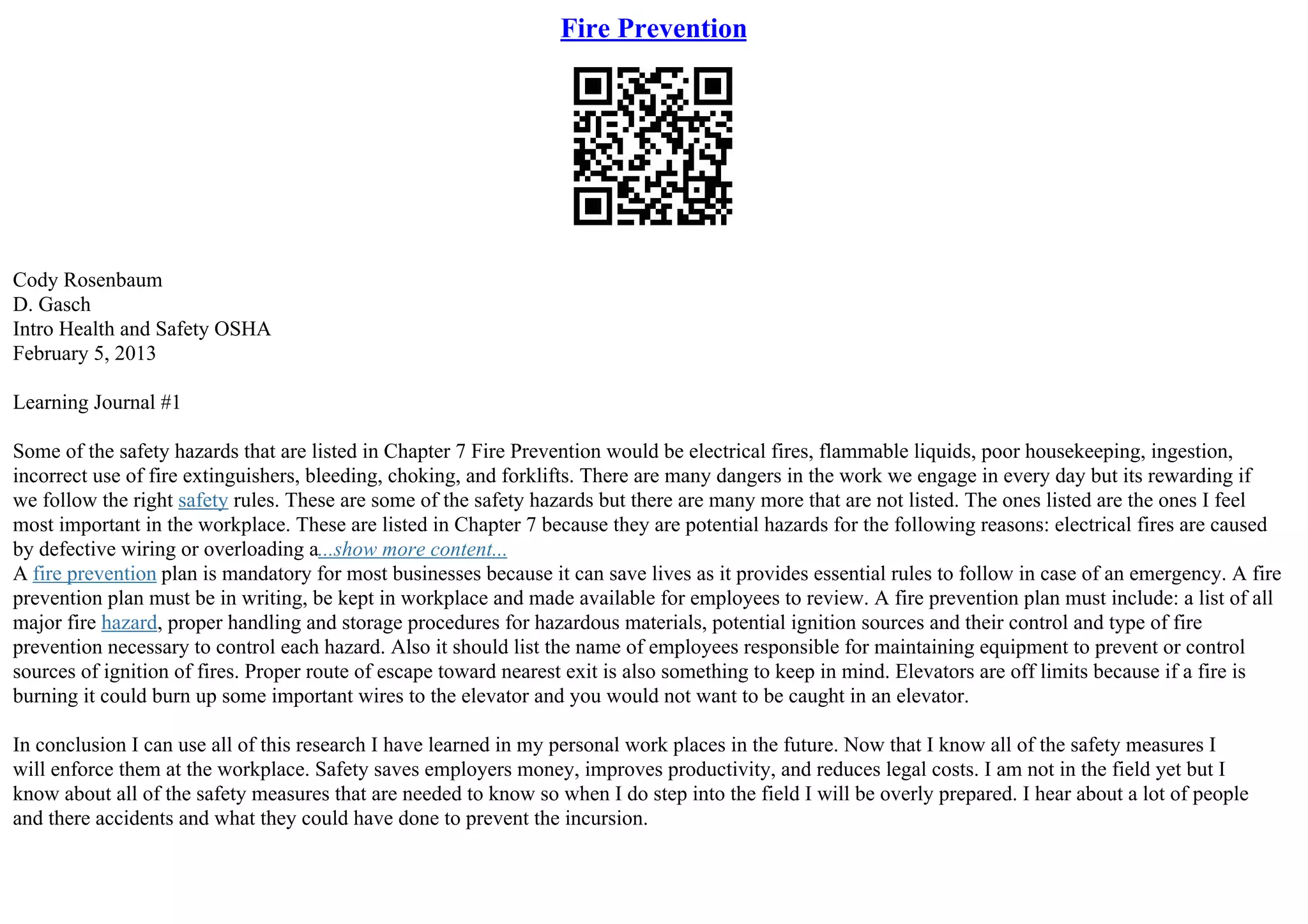 Essay On Firefighter | PDF