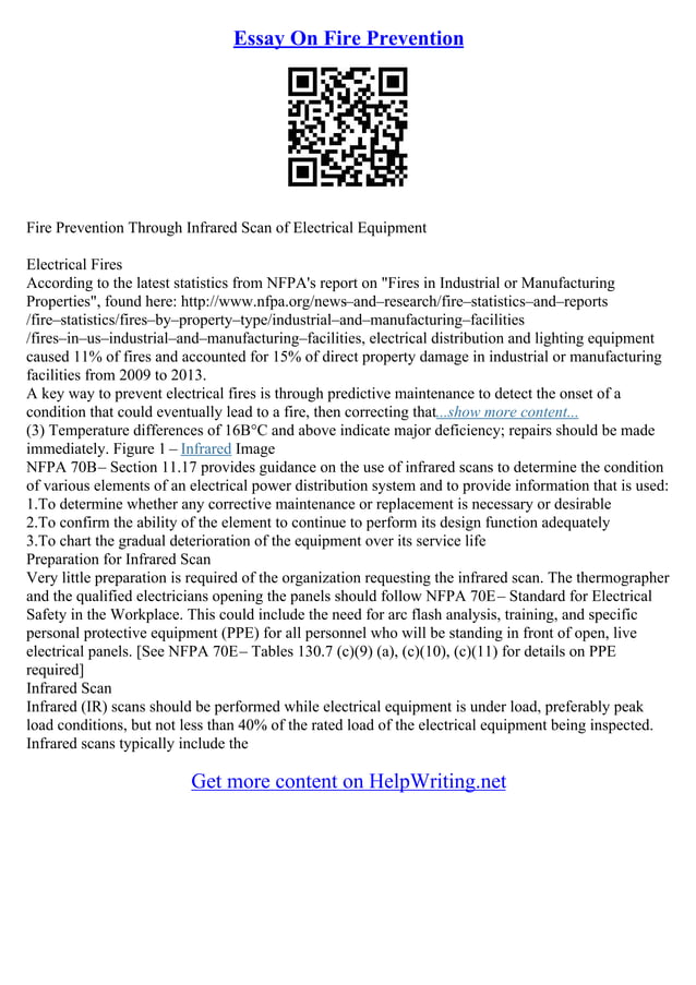 Essay On Fire Prevention | PDF