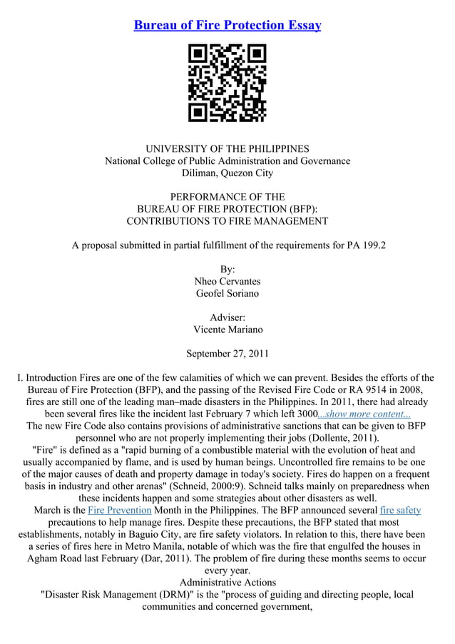 Essay On Fire Prevention | PDF