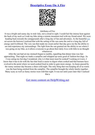 Essay On Fire Prevention | PDF