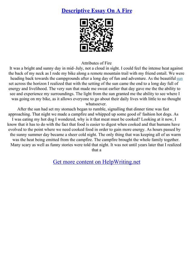 Essay On Fire Prevention | PDF