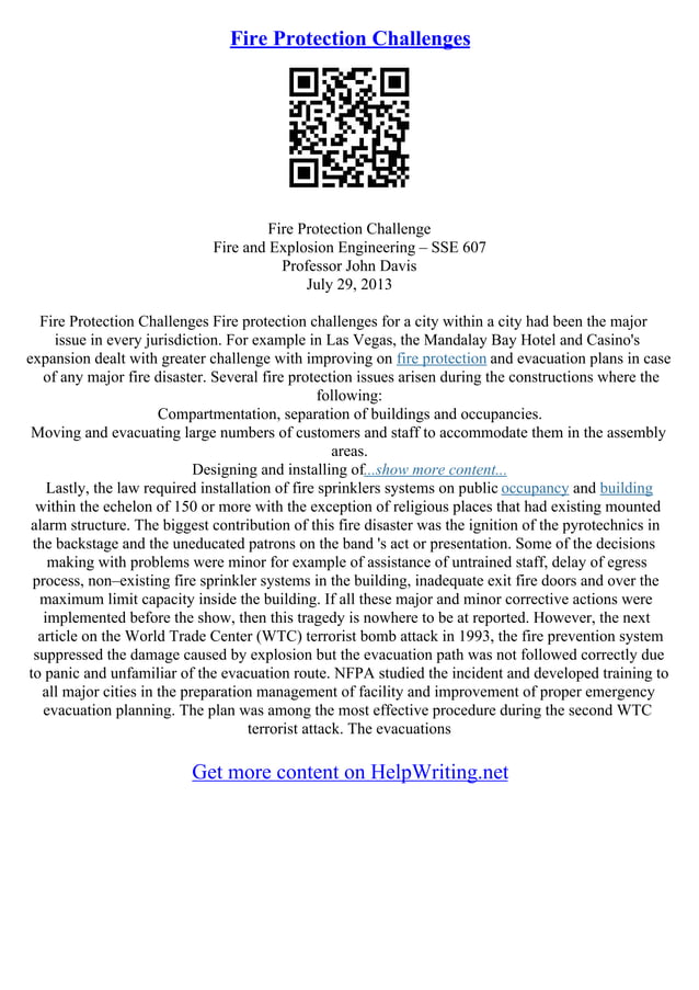 Essay On Fire Prevention | PDF