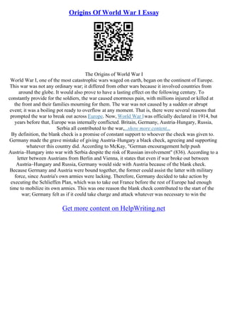 Essay On First World War | PDF