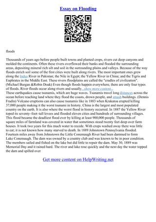 Essay On Floods | PDF