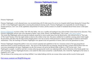 Essay On Florence Nightingale | PDF