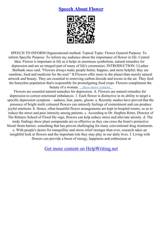 Essay On Flowers | PDF