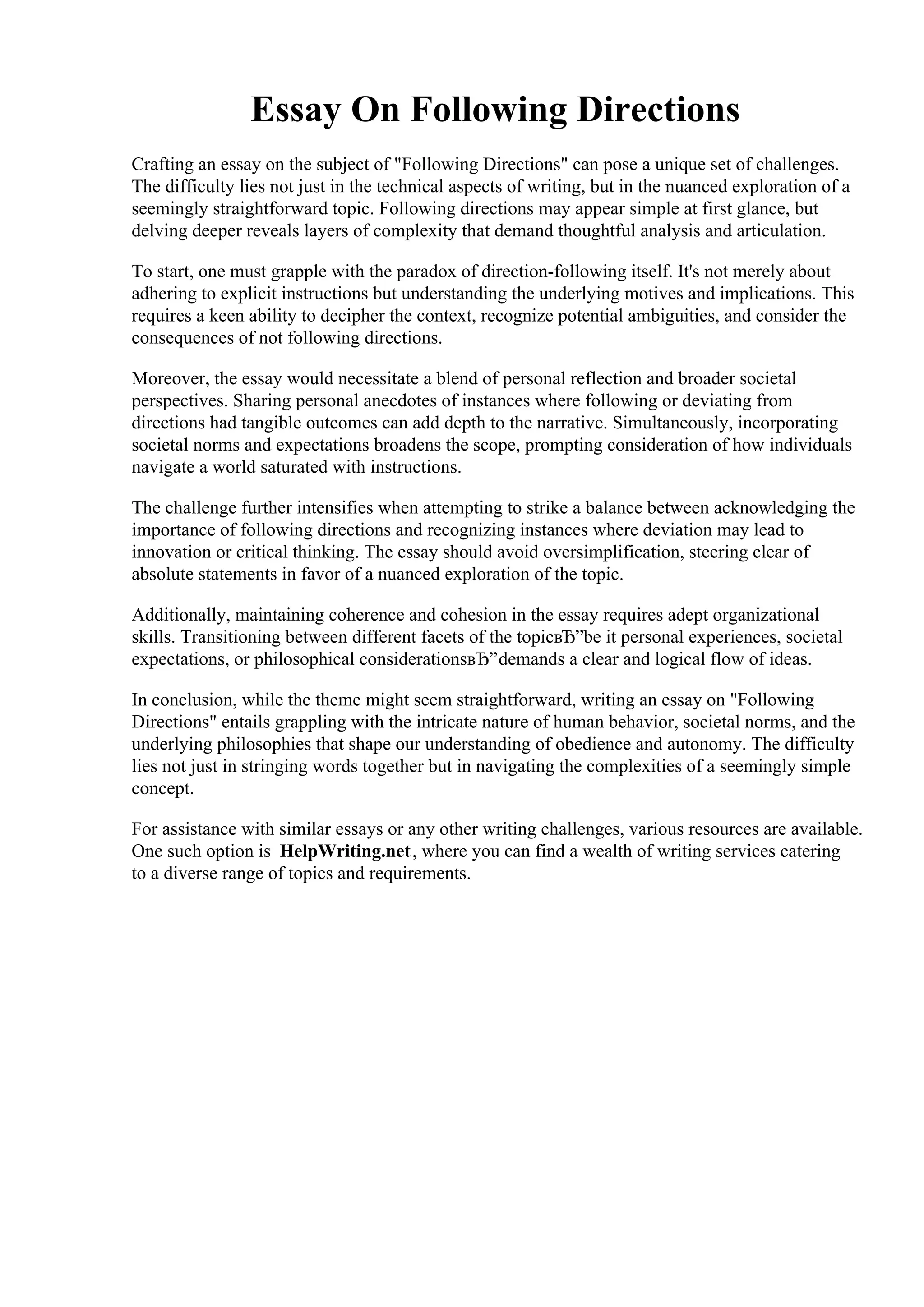 Essay On Following Directions.pdf