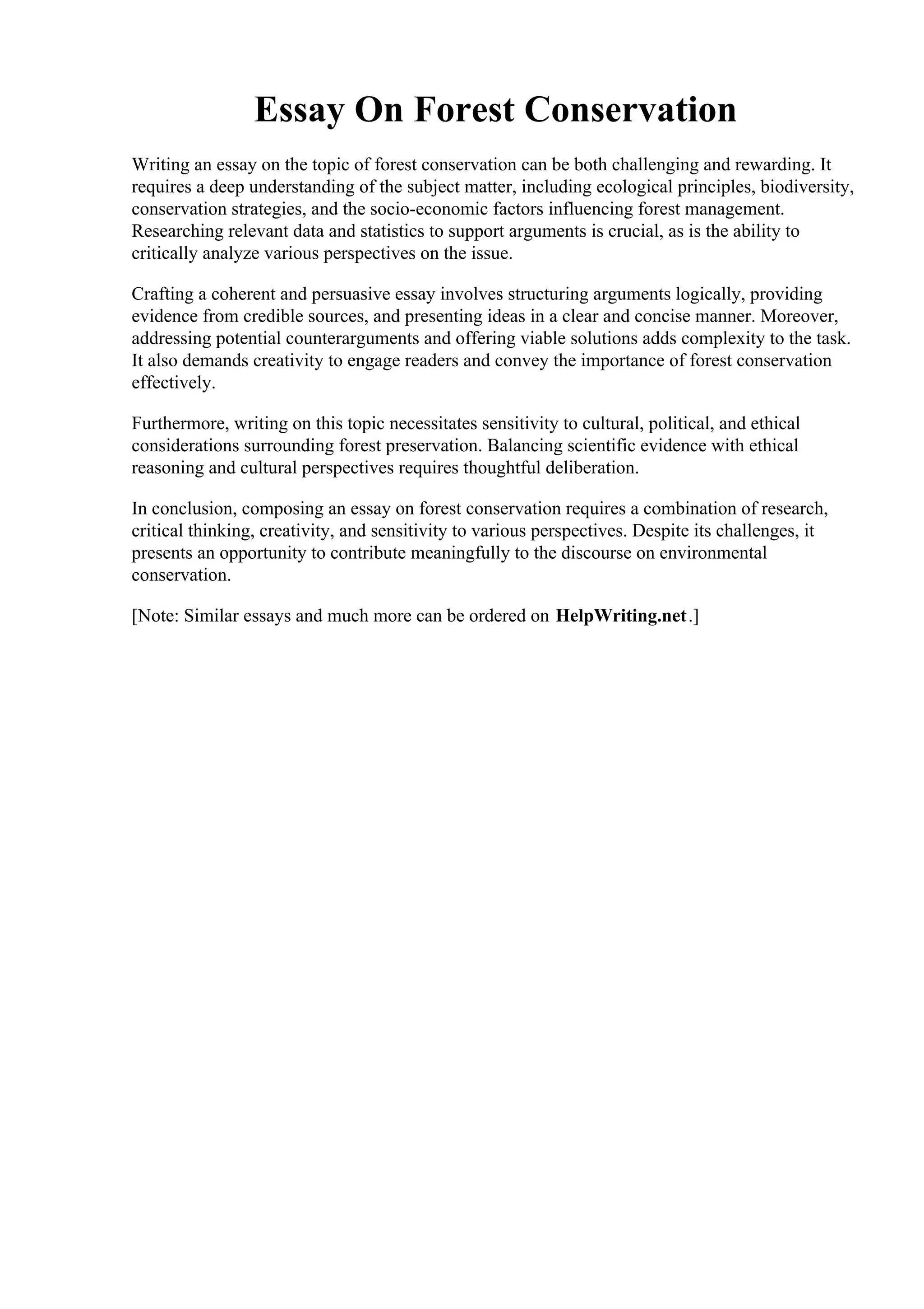 Essay On Forest Conservation.pdf