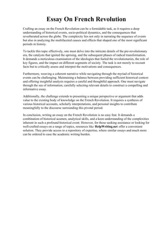 Essay On French Revolution. Causes of the French Revolution - A-Level ...