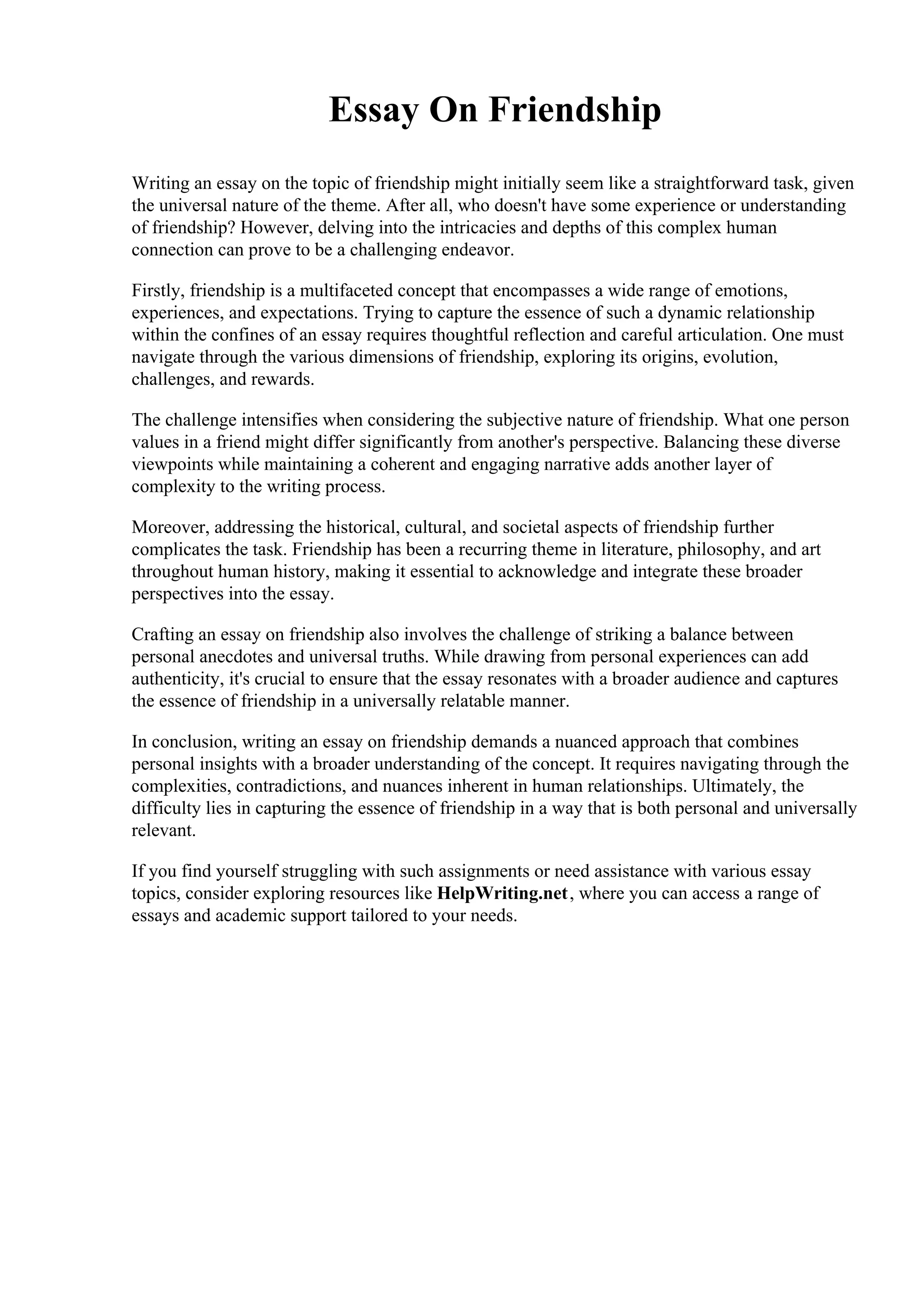 Essay On Friendship.pdf