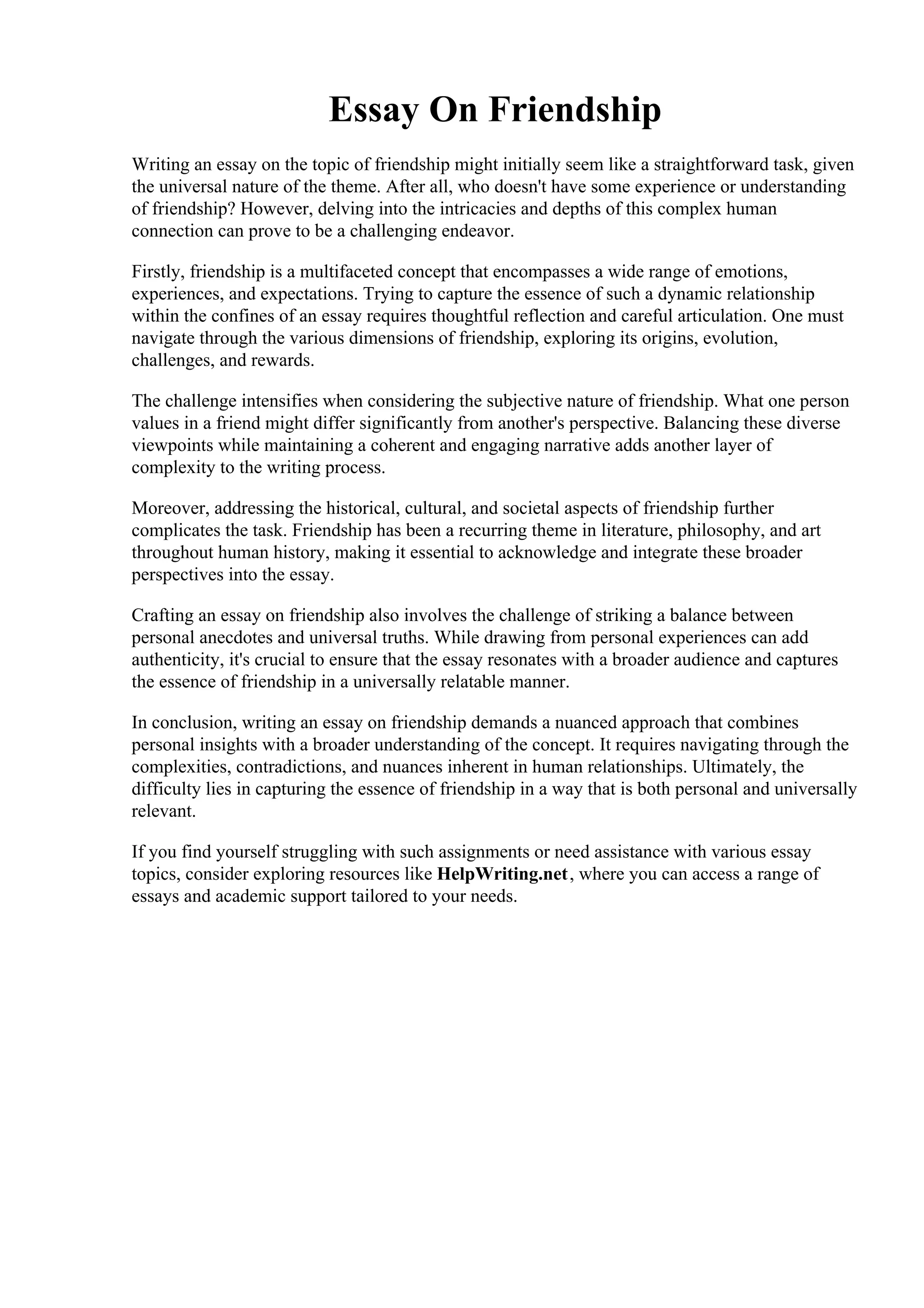 Essay On Friendship.pdf