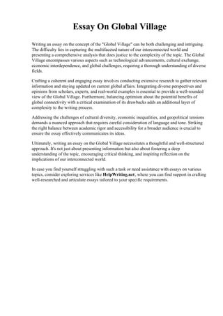 Essay On Global Village.pdf