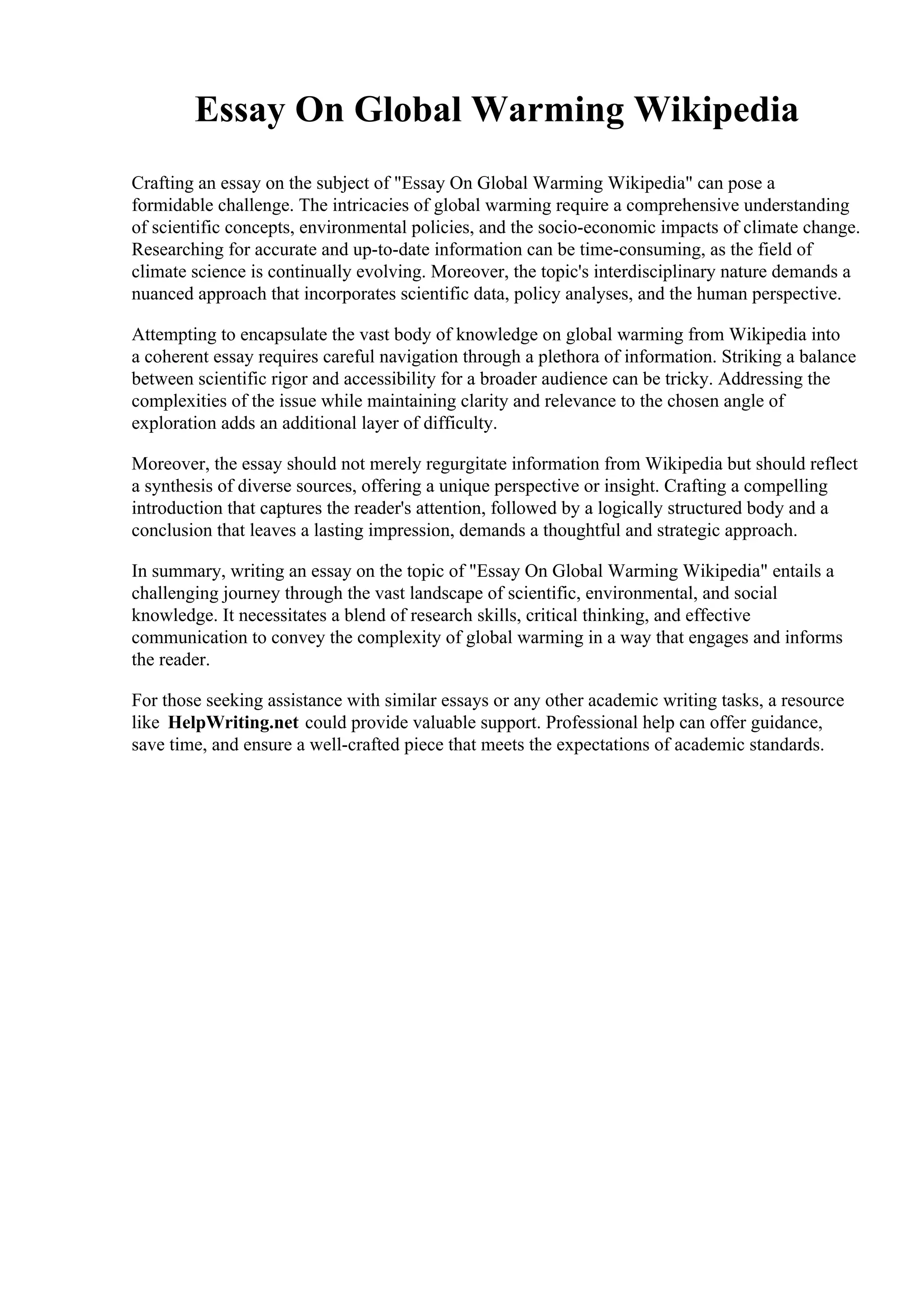 Essay On Global Warming Wikipedia.pdf