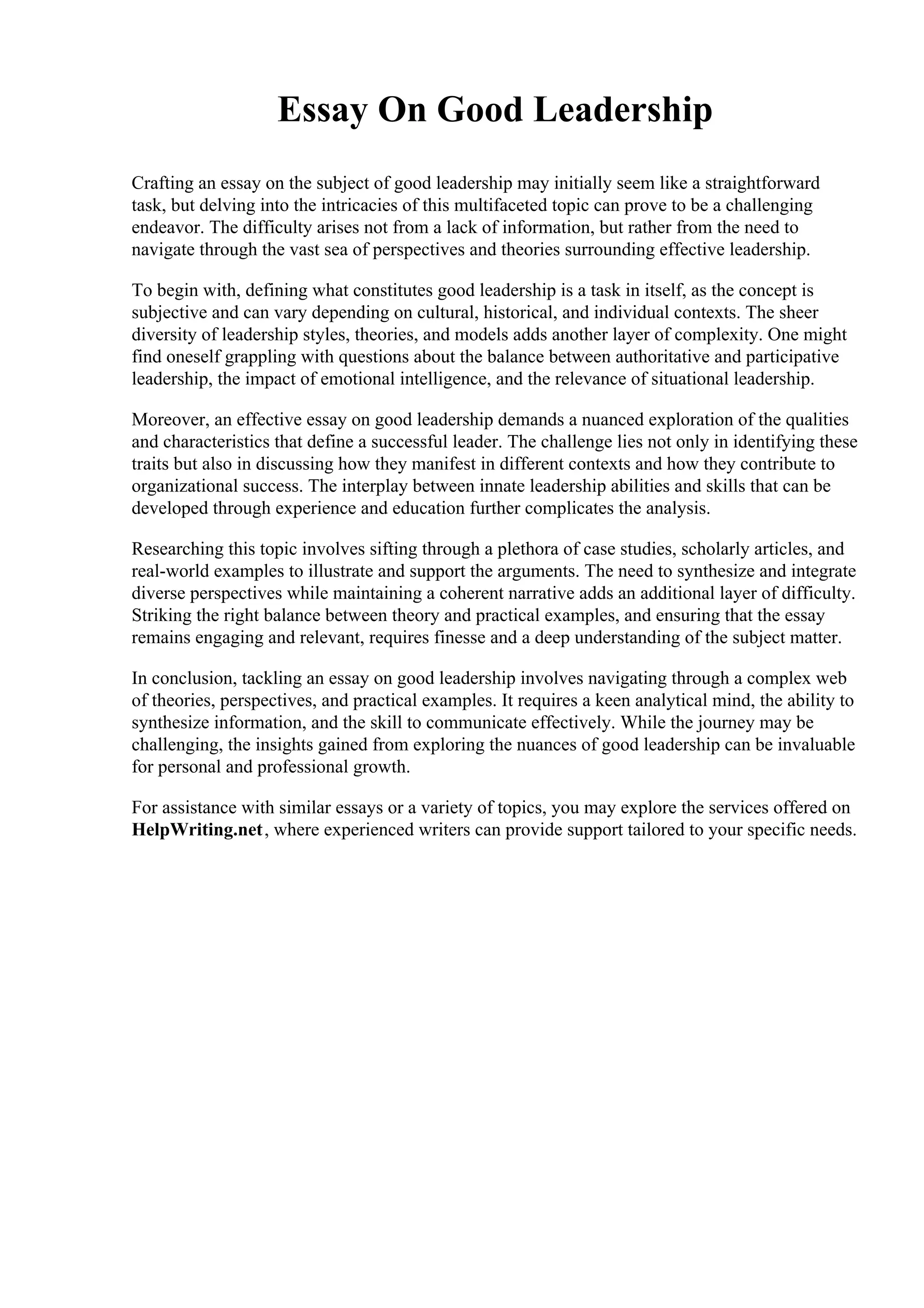 Essay On Good Leadership.pdf