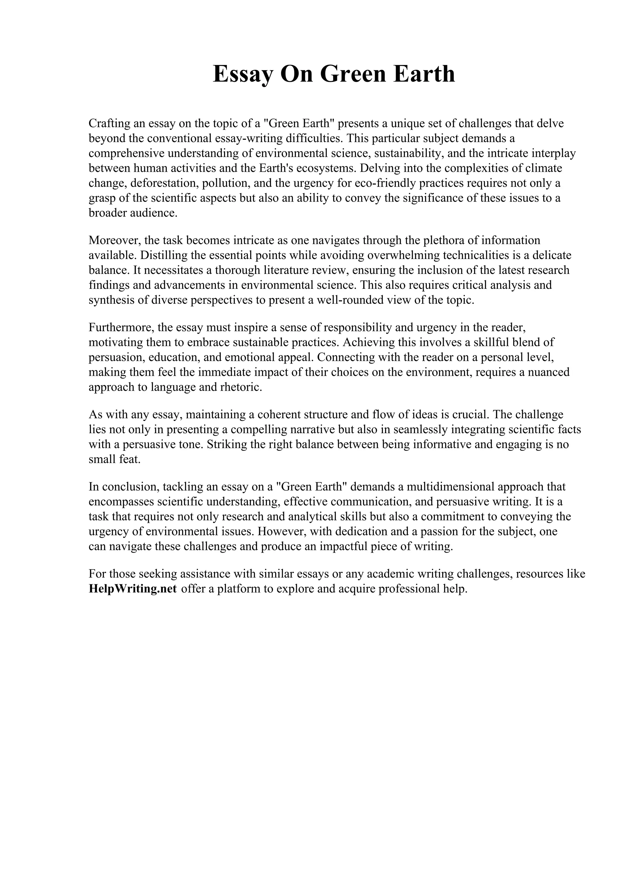 Essay On Green Earth.pdf