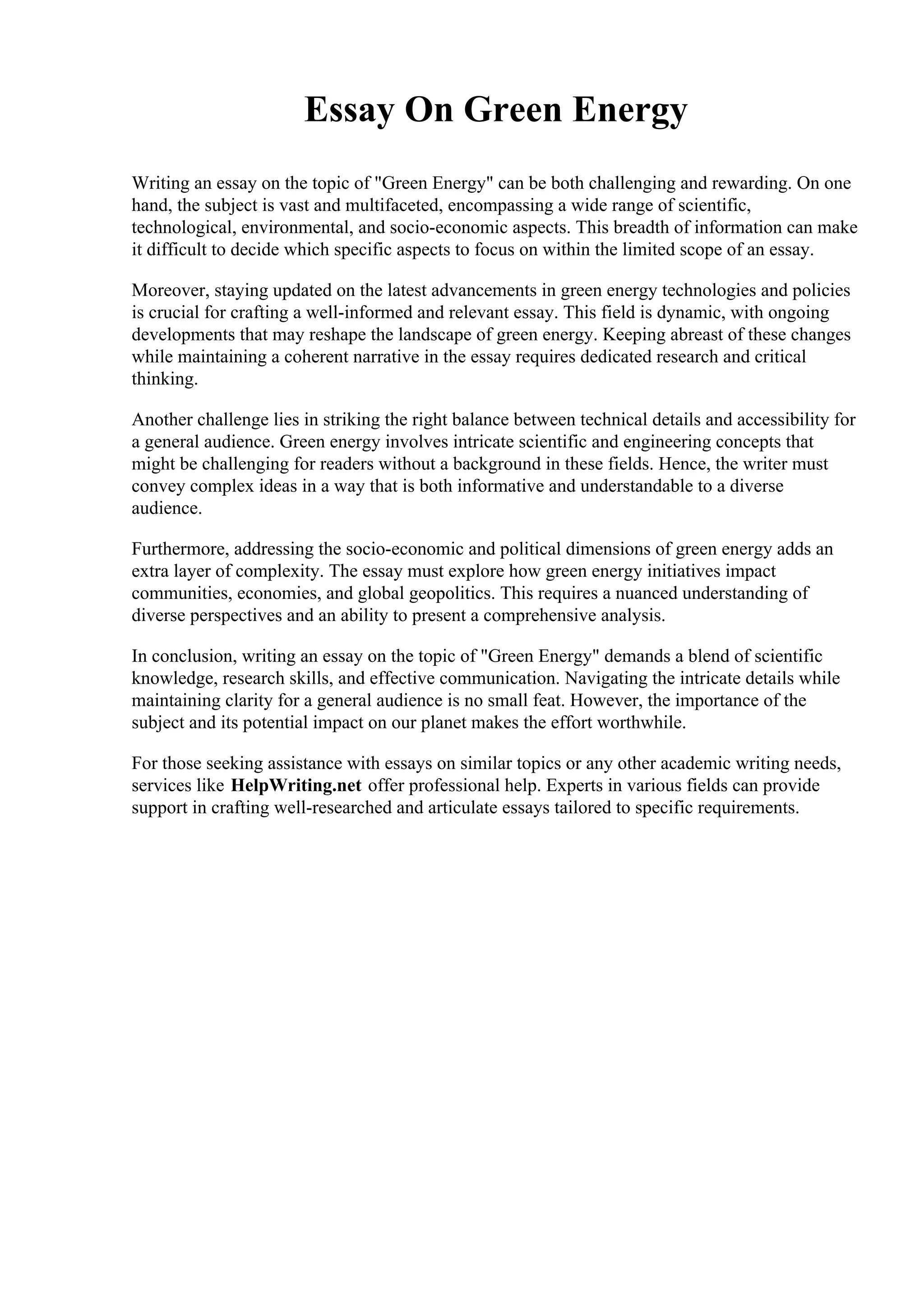 Essay On Green Energy.pdf