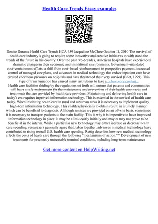 Essay On Health Care | PDF