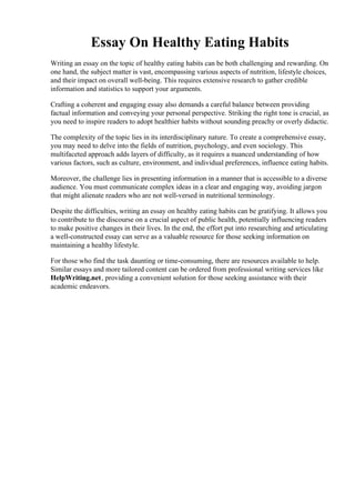 Essay On Healthy Eating Habits.pdfEssay On Healthy Eating Habits ...