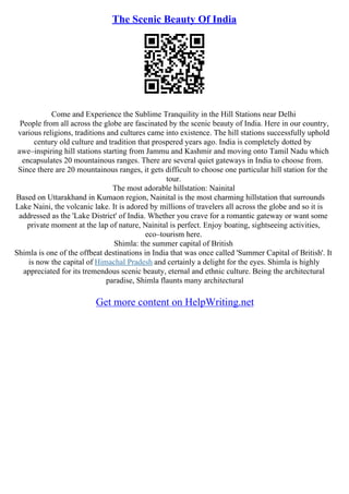 Essay On Heritage Of India | PDF