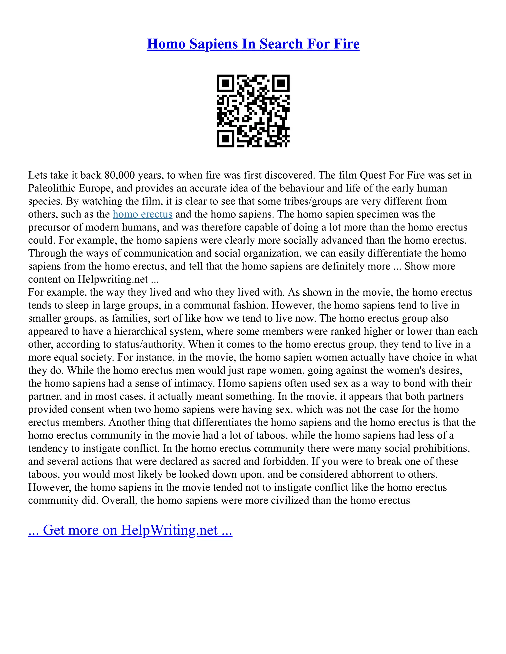 Essay On Herto Homo Sapiens And The Origin Of Man | PDF