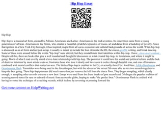 Essay On Hip Hop Dance | PDF
