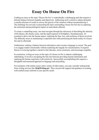 Essay On House On Fire.pdf