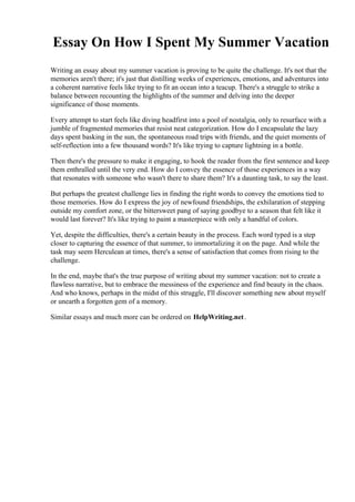 Essay On How I Spent My Summer Vacation.pdf