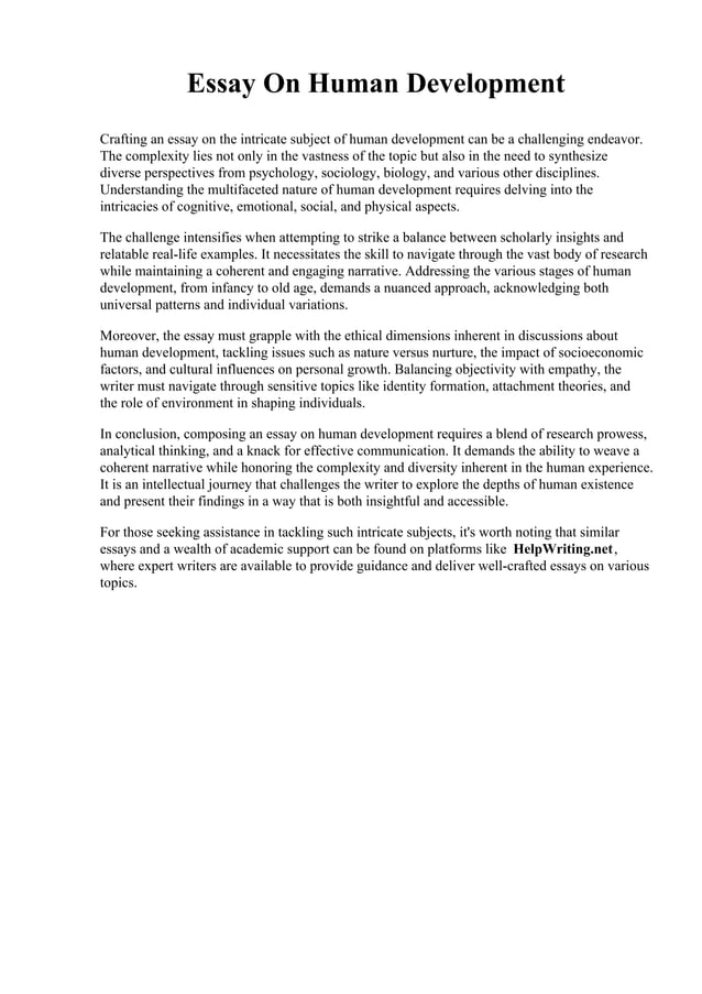 Essay On Human Development. Brigham Young University | PDF