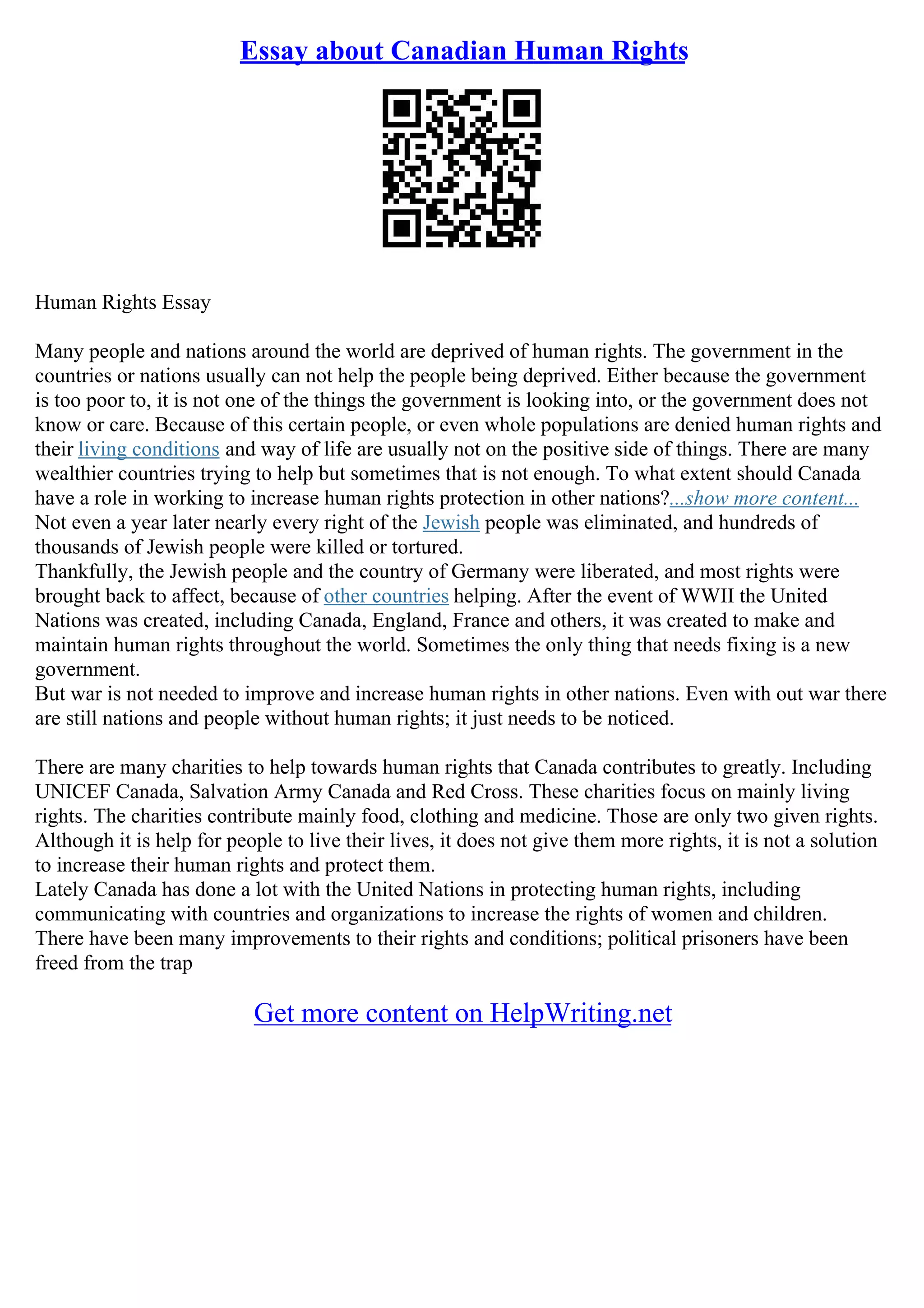 Essay On Human Rights | PDF
