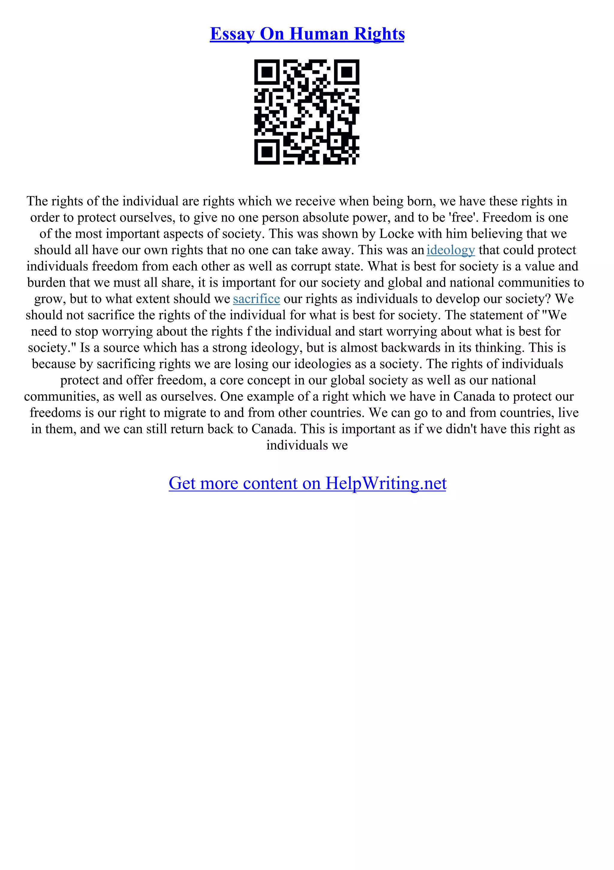 Essay On Human Rights | PDF