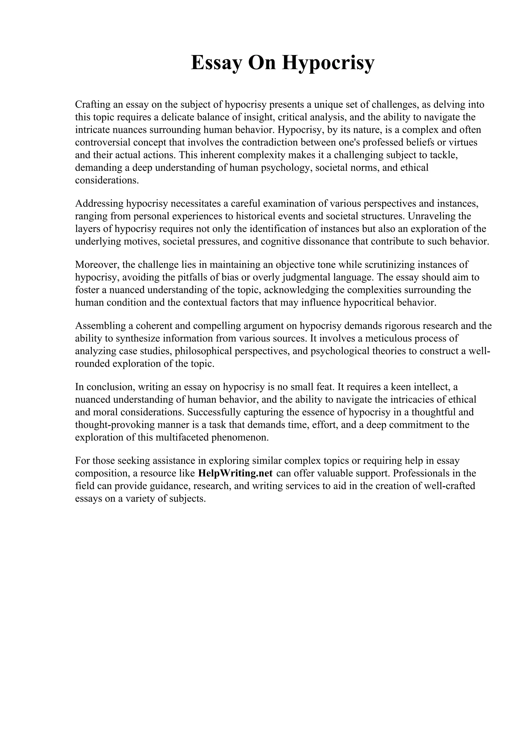 Essay On Hypocrisy.pdf