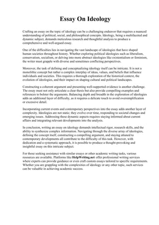 Essay On Ideology. Adler Graduate School | PDF