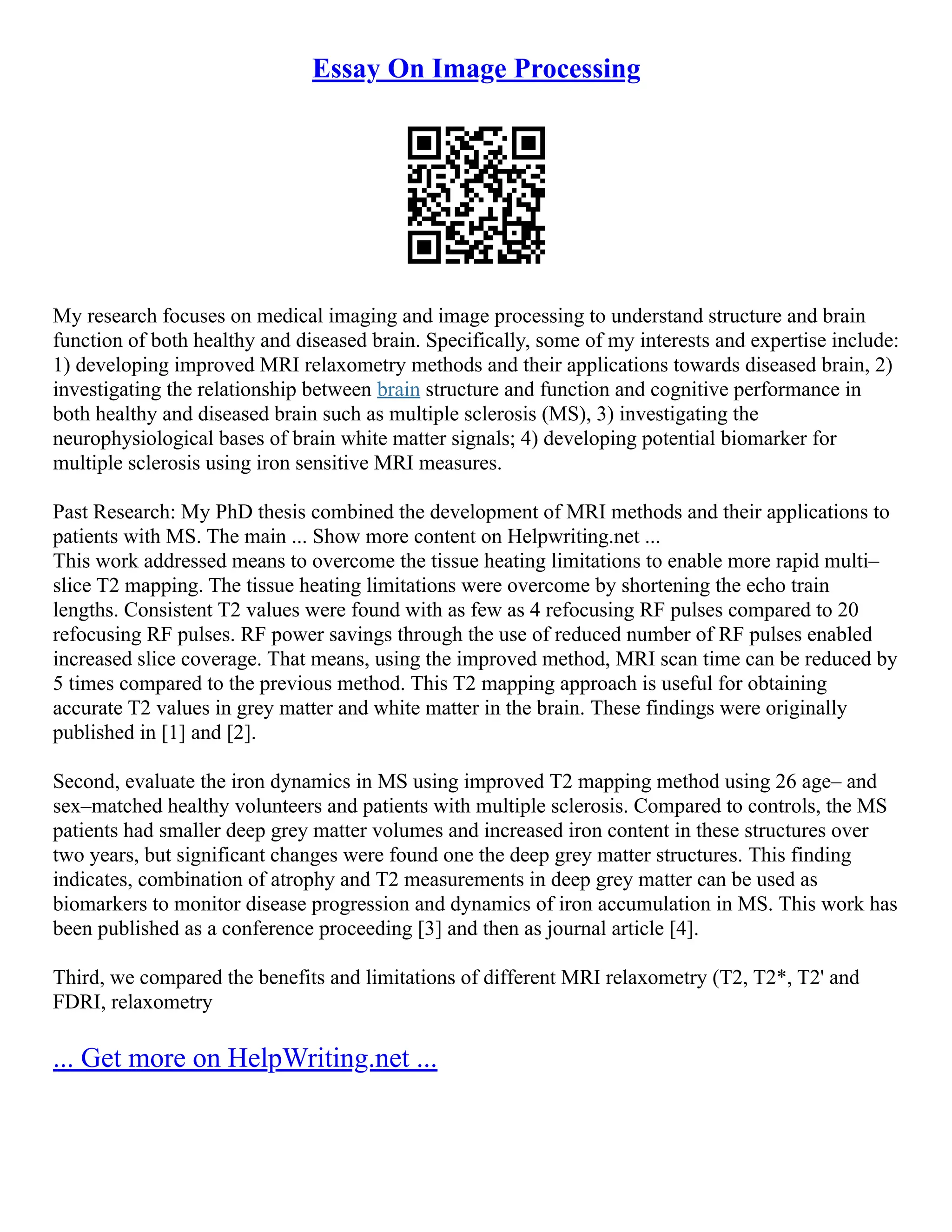 Essay On Image Processing | PDF