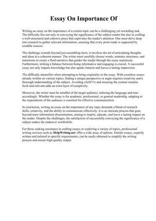 Essay On Importance Of.pdf