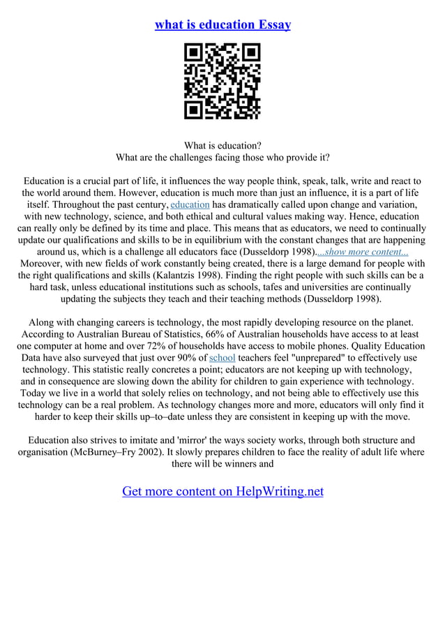 Essay On Importance Of Adult Education | PDF | Adult Education | Education