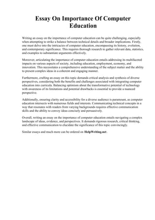 Essay On Importance Of Computer Education.pdf