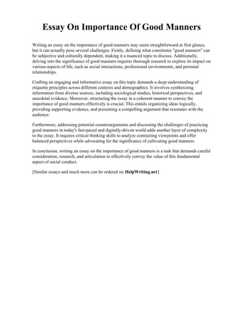 Essay On Importance Of Good Manners.pdf