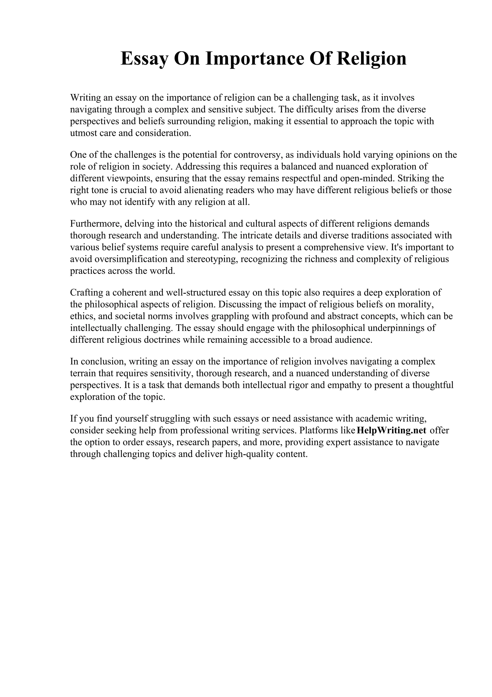 Essay On Importance Of Religion.pdf