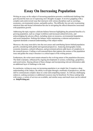 Essay On Increasing Population.pdf